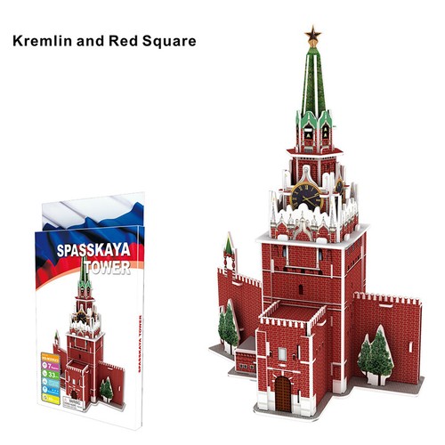 Kremlin Square Winter Palace Spasskaya Tower 3D Paper Puzzle Building ...