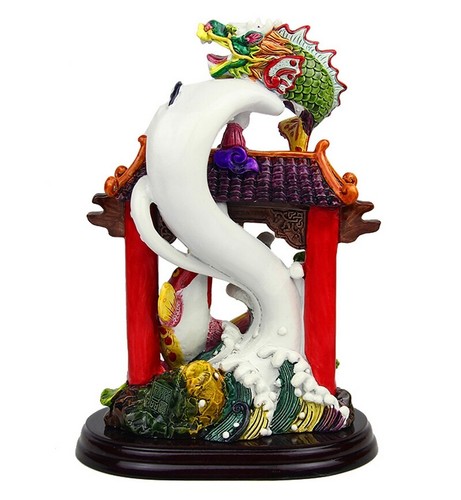Chinese Feng Shui Carp Fish Statue Jumping Over the Dragon Gate | eBay