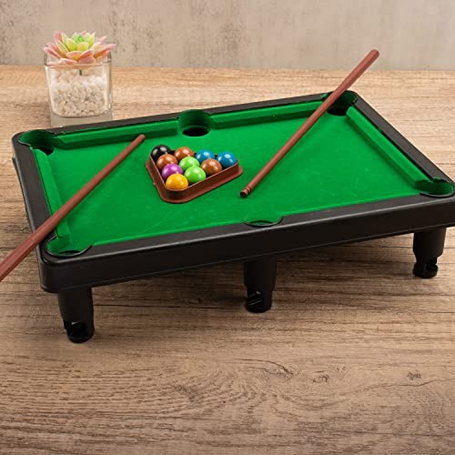 Mini Pool Table Set Portable Small Tabletop Billiards Game with 2 ...