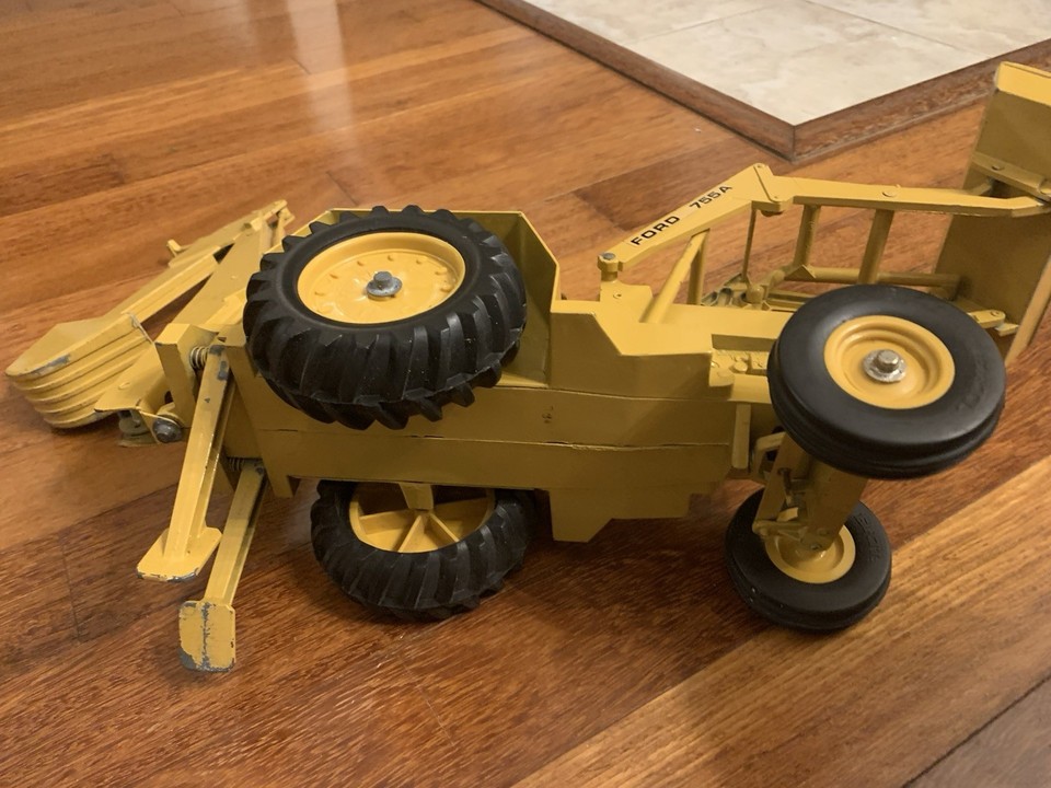 Vintage ERTL Ford 755A Backhoe Loader 1/12 Diecast Metal Tractor Farm ...