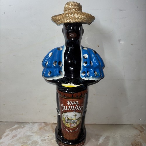 VINTAGE RUM JUMBIE LIQUEUR HAND PAINTED MAN W/ STRAW HAT 12 " CARIBBEAN ...