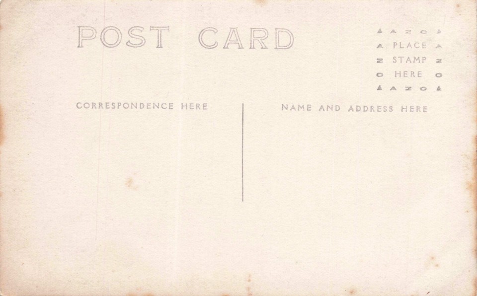 Postcard RPPC Couple: AZO TRI 1 Four Triangles Pointed up Stamp Box ...