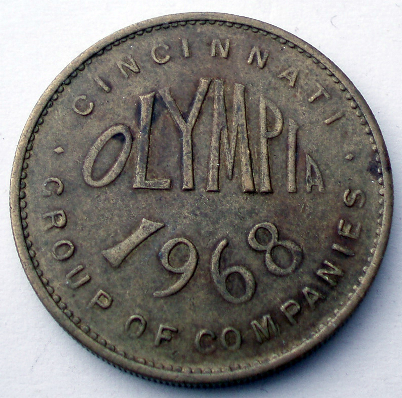 CINCINNATI OLYMPIA 1968 GROUP OF COMPANIES Token 26mm 9g Brass, Rare ...