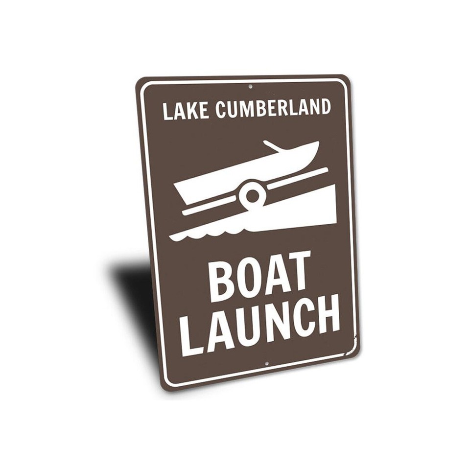 Boat Launch Lake Sign, Personalized Boat Lover Aluminum Metal Decor ...