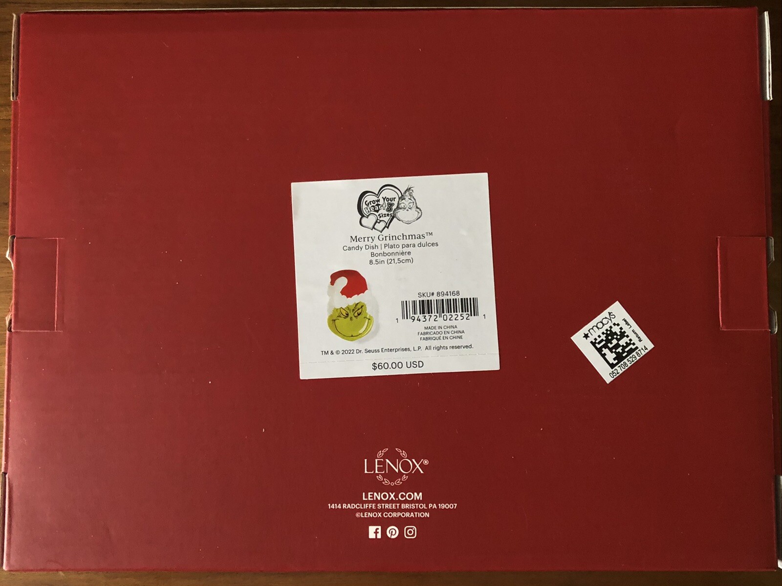 Lenox MERRY GRINCHMAS Grinch CHRISTMAS Candy Dish / Tray 894168 - for ...