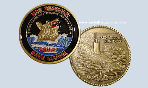 USS Seawolf SSN 21 Submarine Coin Navy Run Silent Deep USN Navy | eBay