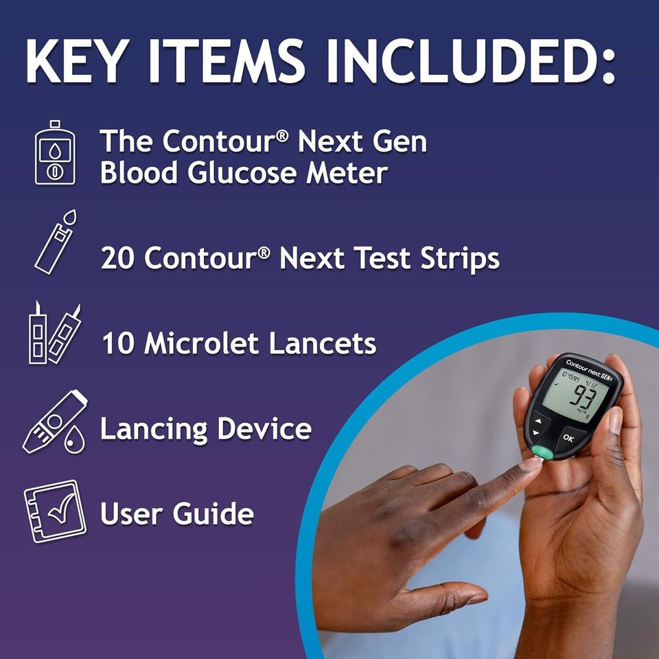 CONTOUR NEXT GEN Blood Glucose Monitoring System – All-In-One Kit for ...