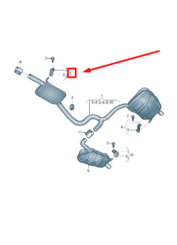 NEW VW GOLF BA5 FRONT SILENCER EXHAUST HANGER 5Q0253144AA ORIGINAL | eBay