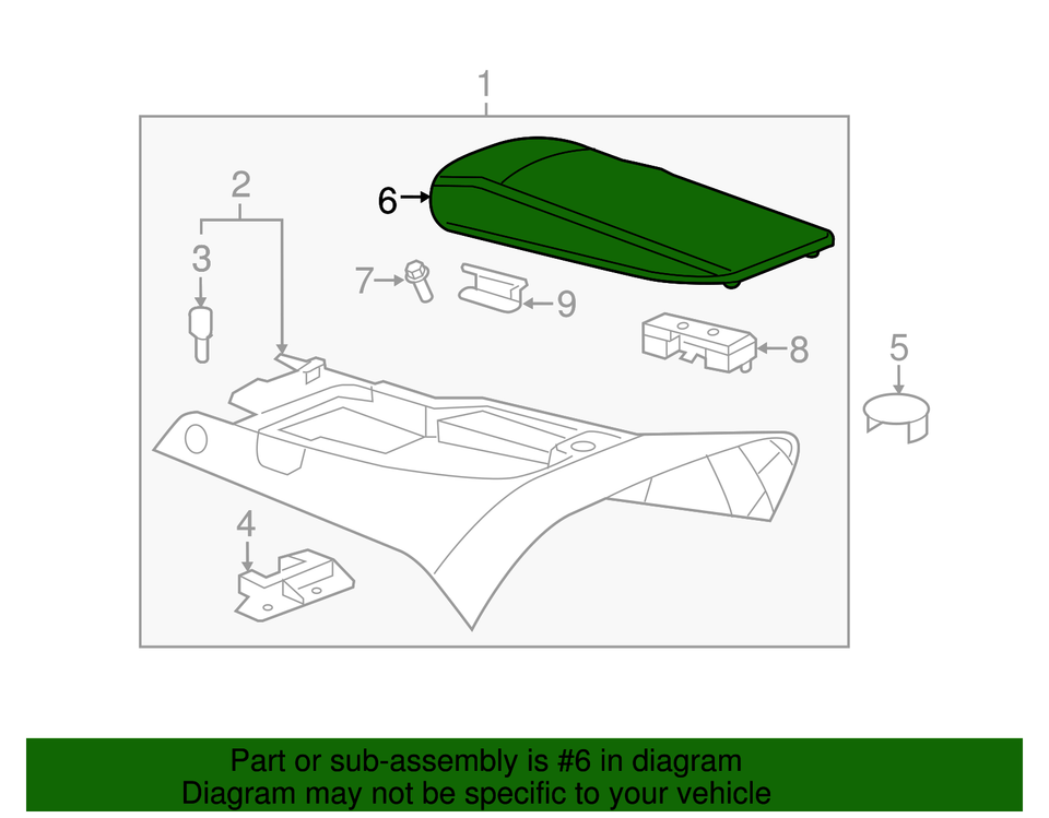Genuine GM Light Cashmere Front Floor Console Compartment Door 20957072 ...
