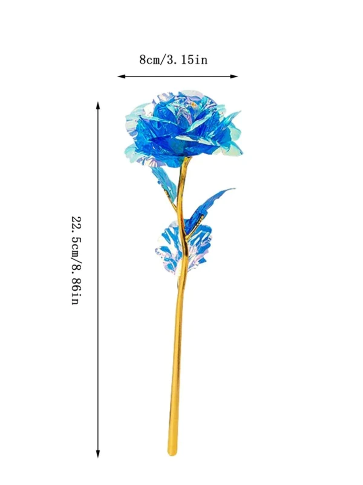 NNESN Gold Foil Blue Colored Rose - Elegant 22.5cm Plastic Stem | eBay