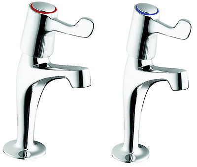 Twyford SF2403CP Sola High Neck Lever Action Pillar Taps - BNIB | eBay UK