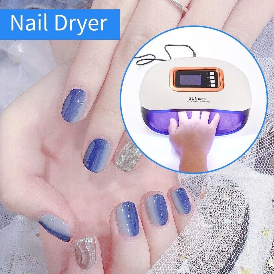 72W UV/LED Sun Light Lamp Manicure Polish Curing LCD Sensor Timer Nail ...