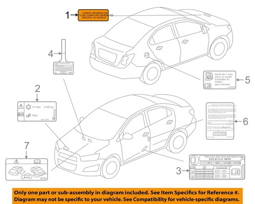 GM OEM 2014 Encore Information Labels Labels-Emission Label 95351300 | eBay