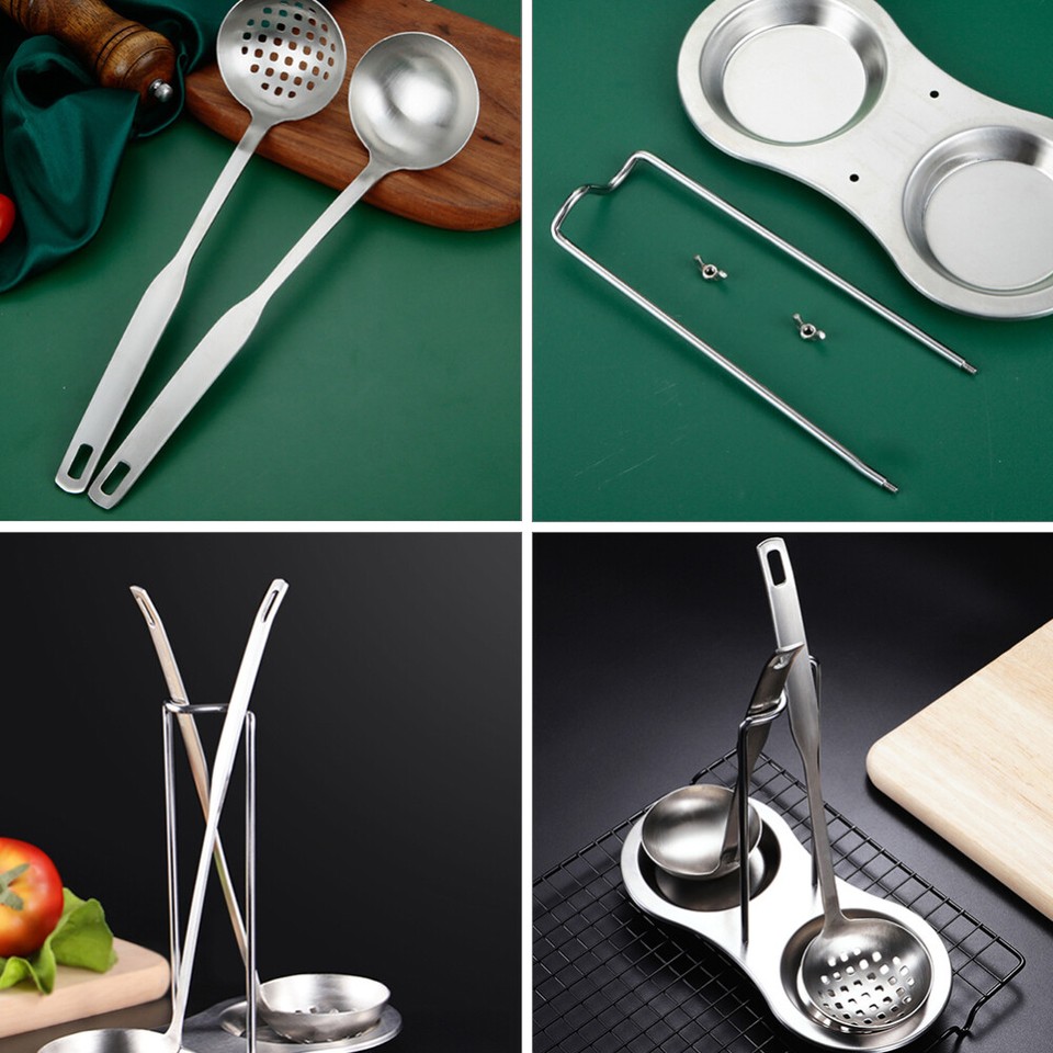 1 Set Stainless Steel Soup Spoon Hot Pot Long Handle Ladle Spoon with ...