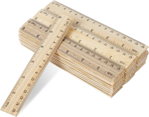 144 Packs 6 Inch Wooden Rulers Double Sided Pine Wood School Ruler ...