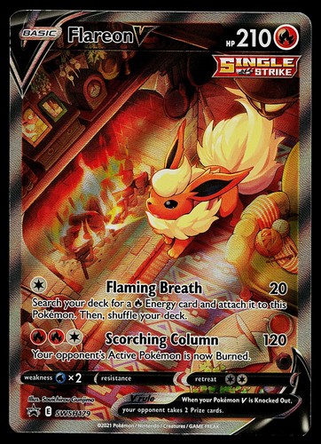 Pokemon Card - Flareon V SWSH179 SWSH Black Star Promo Full Art Alt Art ...