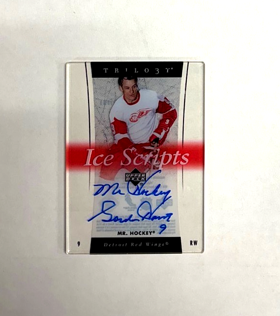 Gordie Howe 2005-06 Upper Deck Trilogy Ice Scripts On-Card Auto #IS-GH ...