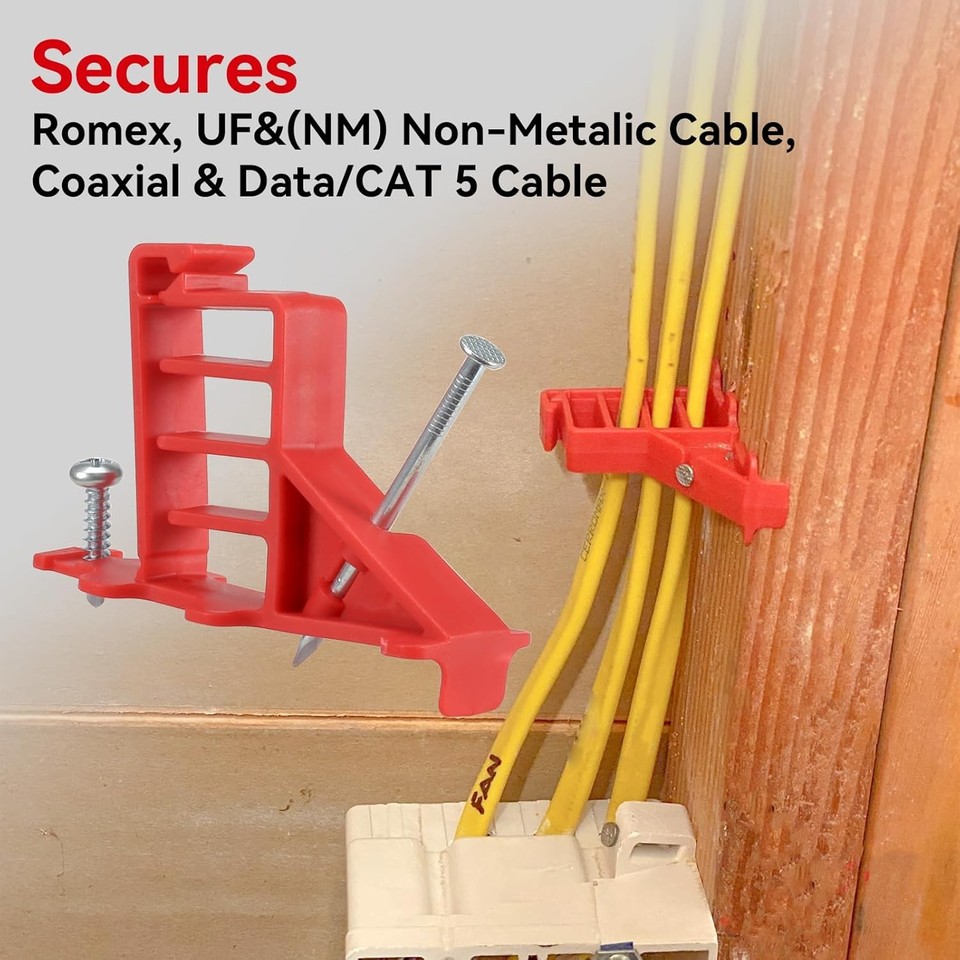 Multi Cable Staples for Romex Clips, Plastic Electrical Wire 22 mm x 39 ...