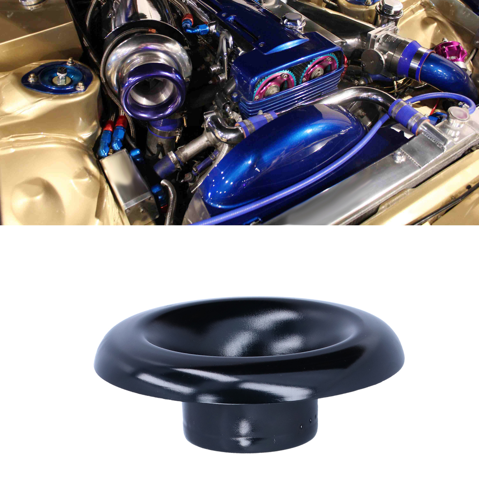 Car 4in Cold Air Intake Turbo Horn Velocity Stack Adapter Decoration ...