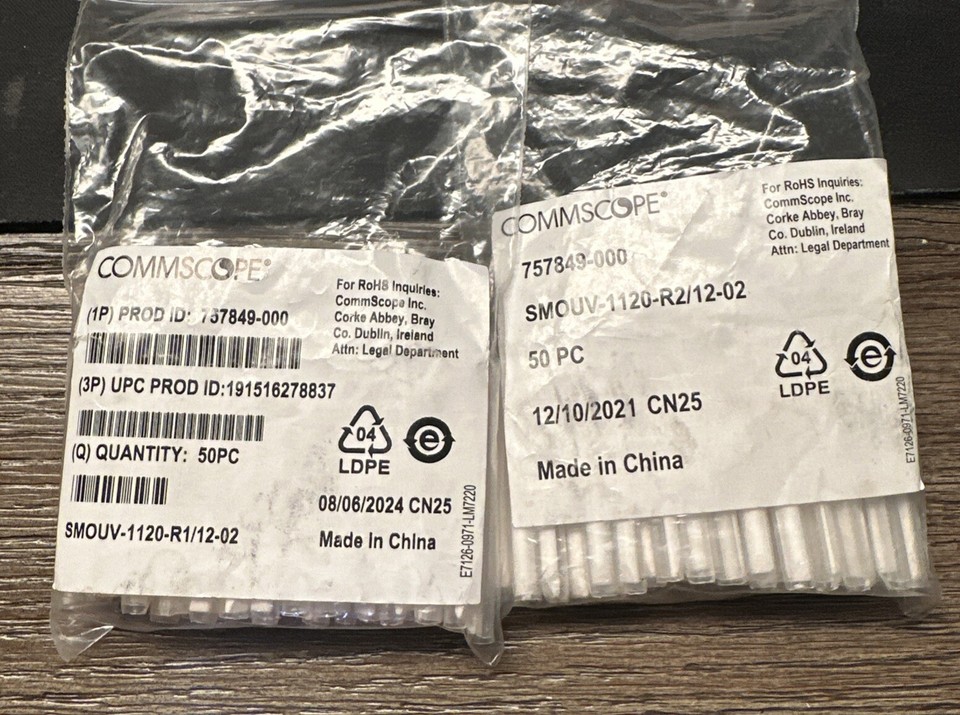 150 COMMSCOPE SMOUV-1120-R1/12-02 Ribbon Fiber Heat Shrinks/Mass Fusion ...