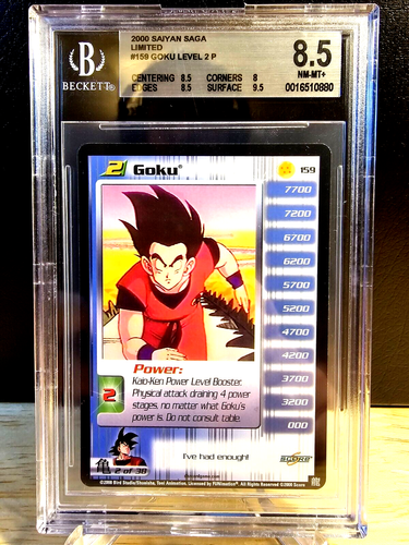 DBZ CCG DRAGON BALL Z GOKU LV1 #159 LIMITED NON-FOIL STARTER RARE BGS 8 ...