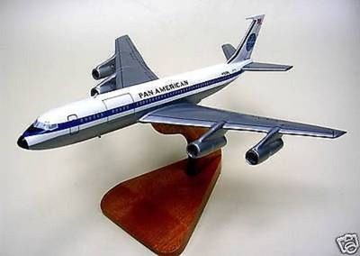B-707 Pan Am Airlines Boeing 707 Desktop Airplane Kiln Wood Model Small ...