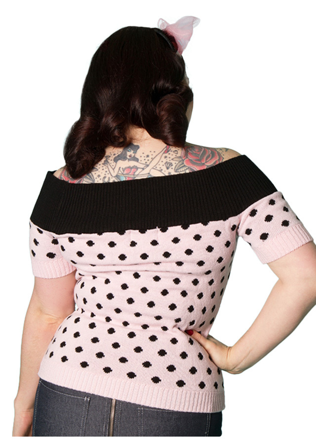 NEW Off The Shoulder Top - Polka Dot 50s Rockabilly Top - UK 6 & 8 ...
