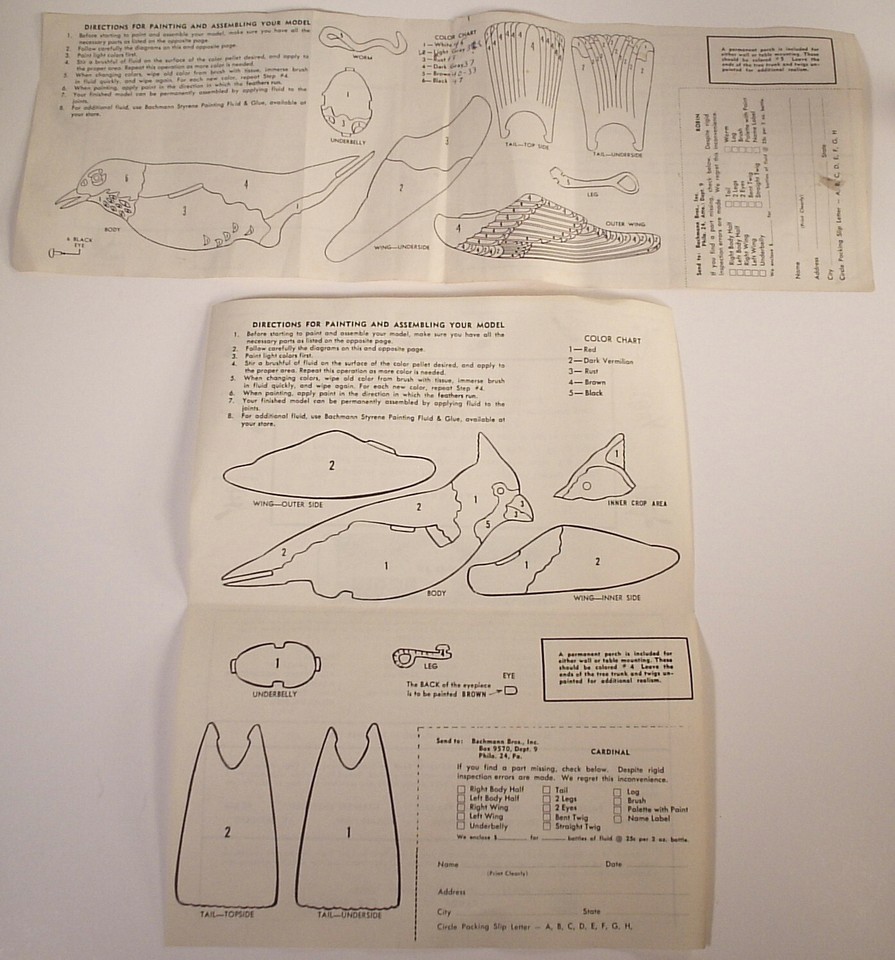 Bachmann Birds of The World 1960s Plastic Models Parts Lot Robin ...