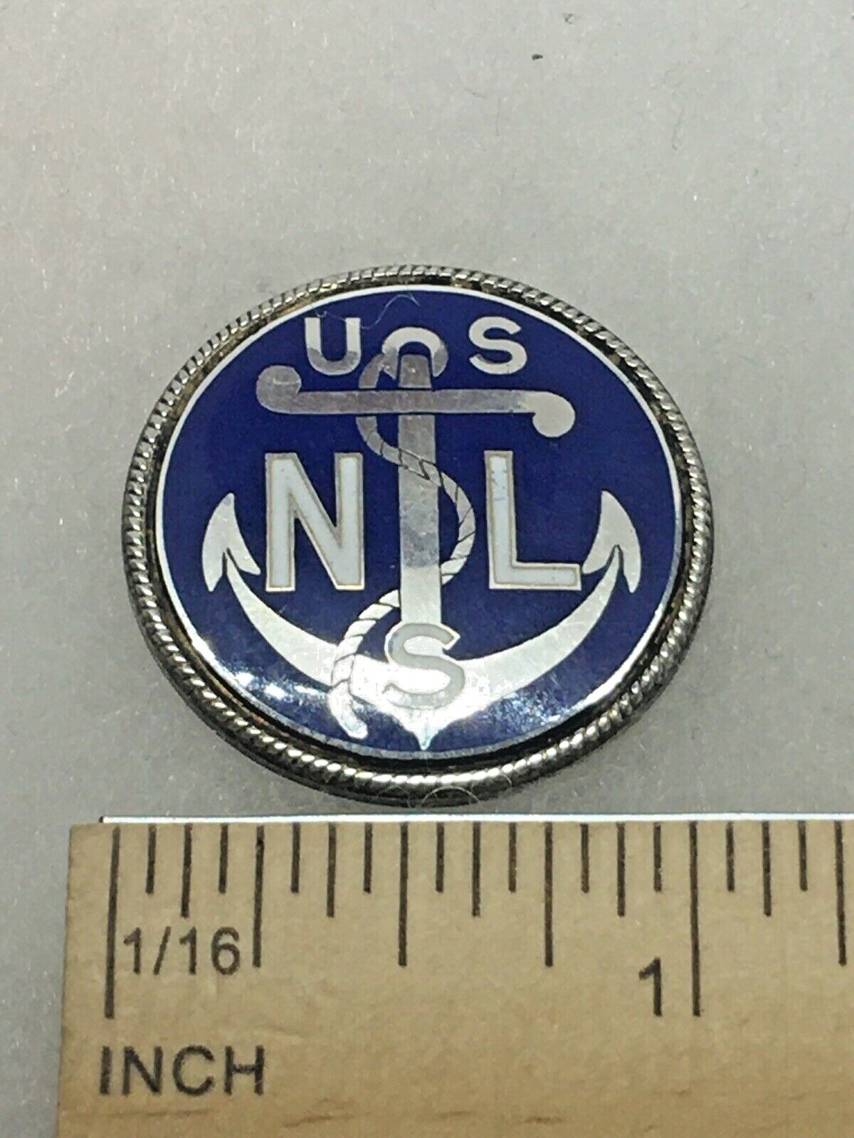 Blue Enamel Pin with Anchor U S N L S Sterling Silver 925 | eBay