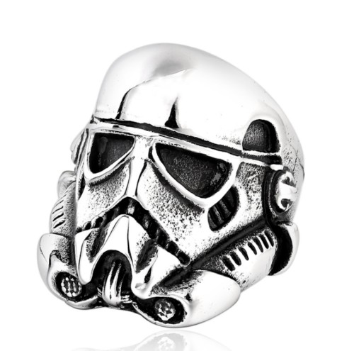 Titanium Stainless Steel Men Jewellery Biker Punk Star Wars White ...