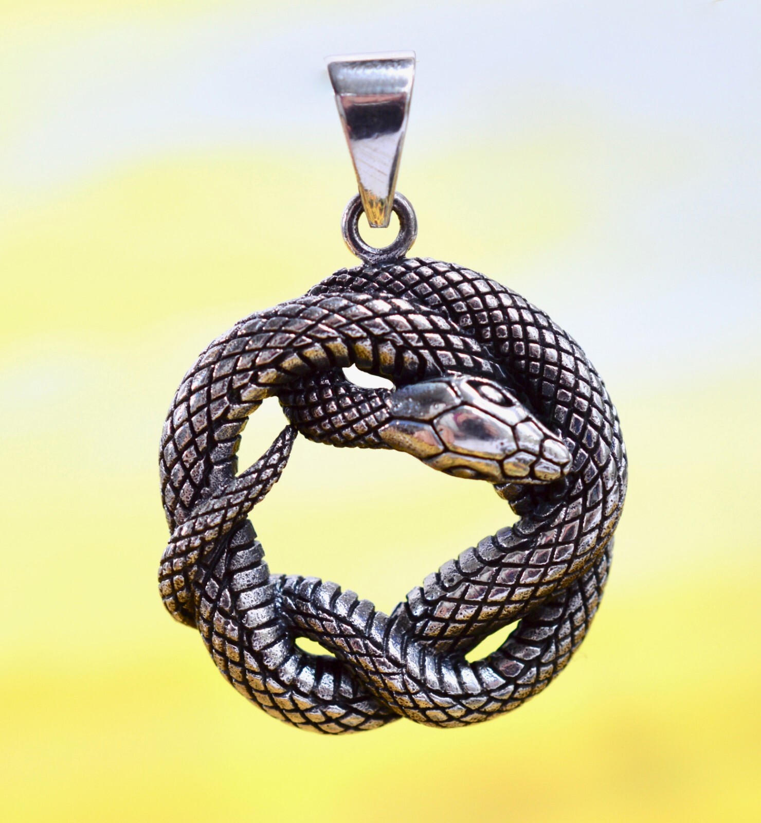Sterling Silver 925 Interlocking Snake Pendant !! Brand New !! | eBay UK