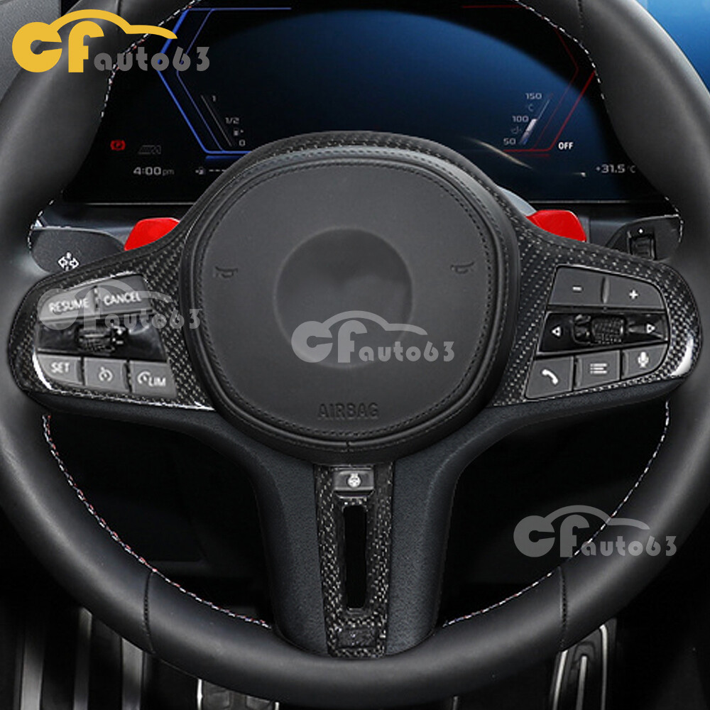 Real Carbon Fiber Steering Wheel Trim For BMW F40 F44 G20 G22 M2 M3 X3 ...