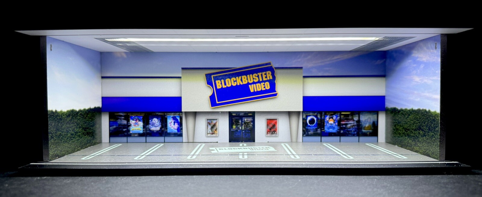 Blockbuster Store Front Theme 1/64 Scale Garage Diorama w/ LED Lighting ...