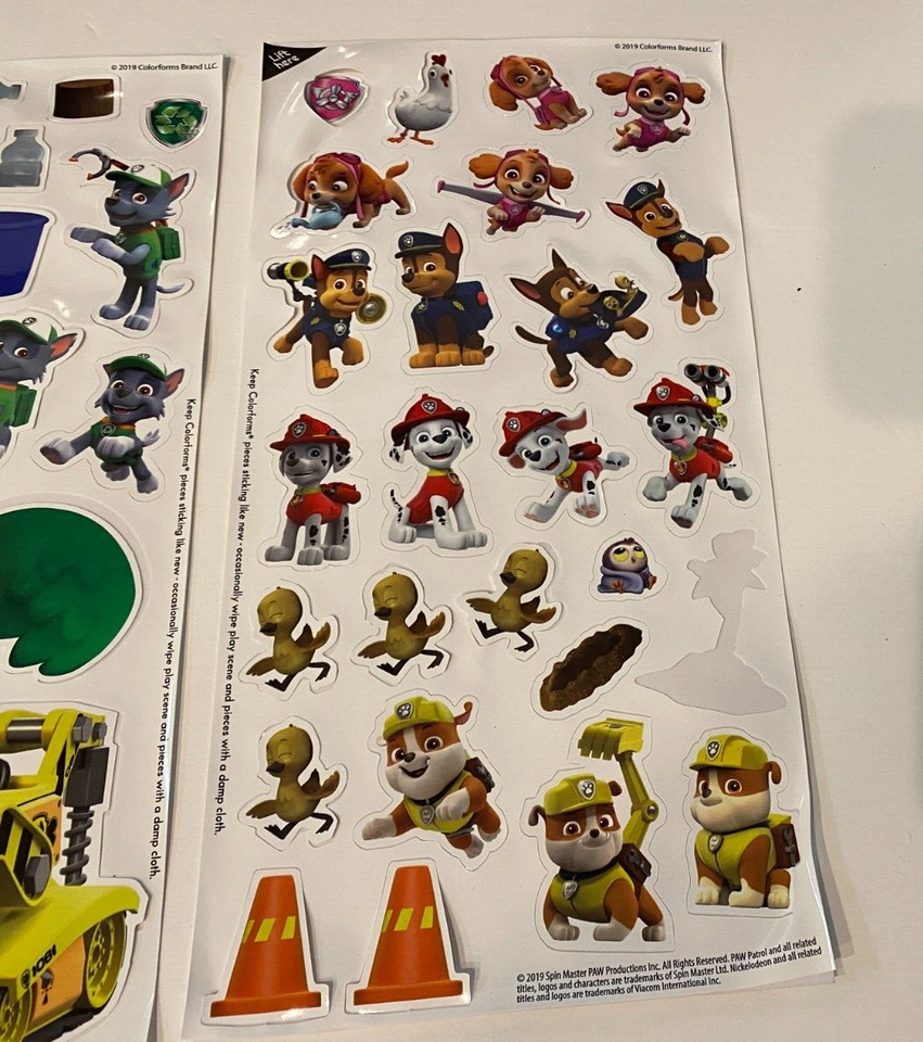 Paw Patrol Colorforms Rescue Mission Re-Stickable Set 2 Scenes 52 ...