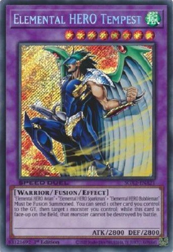 Yugioh - Elemental HERO Tempest - 1st Edition - Secret Rare LP - Free ...
