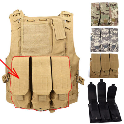 Tactical MOLLE Triple Magazine Pouch Ammo Mag Bag Rifle Hunting ...