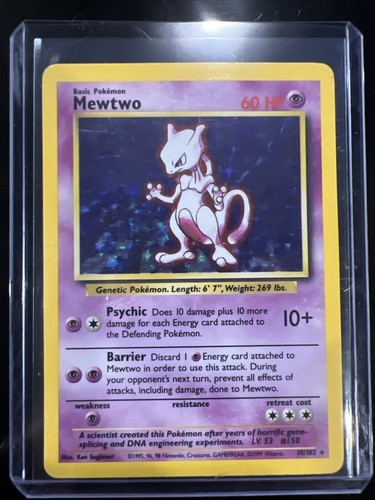 Pokémon TCG Mewtwo Base Set 10/102 Holo Unlimited Holo Rare | eBay