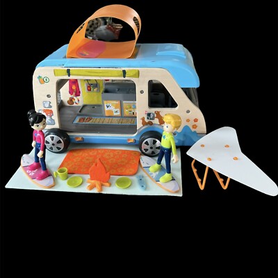 Hape Adventure Van Wooden Camper Toy Play Set W/accessories Imaginary ...