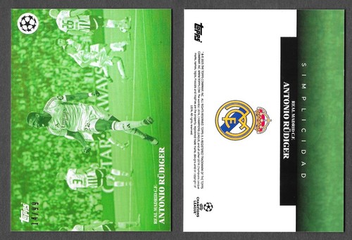 Topps Simplicidad 2025 Antonio Rudiger Real Madrid Green Parallel /99 ...