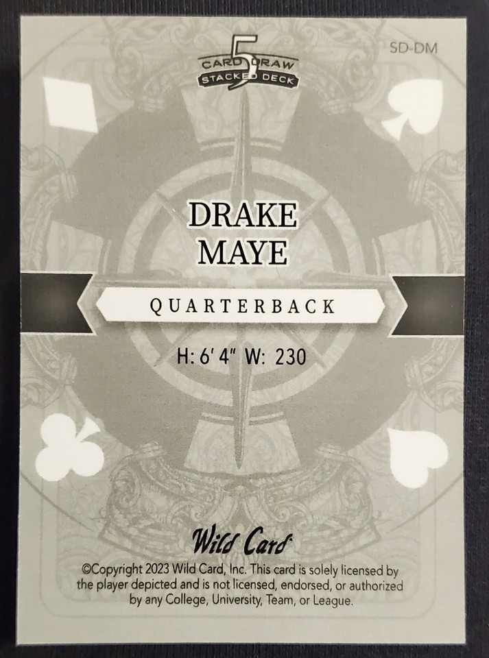 2023 Wild Card Draw Stacked Deck Drake Maye /4 King of Spades ! | eBay