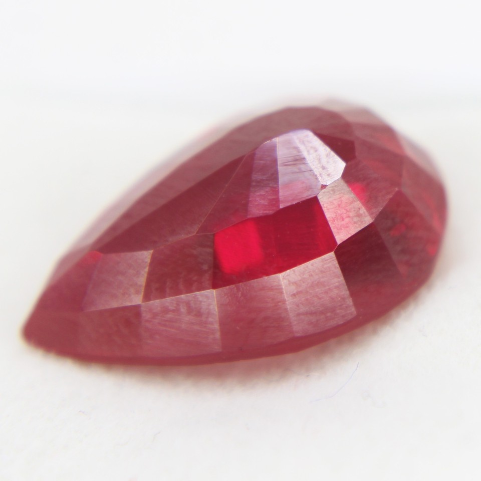 12.25 Ct Natural Ruby Red Eye Clear Pear Shape Certified Loose ...