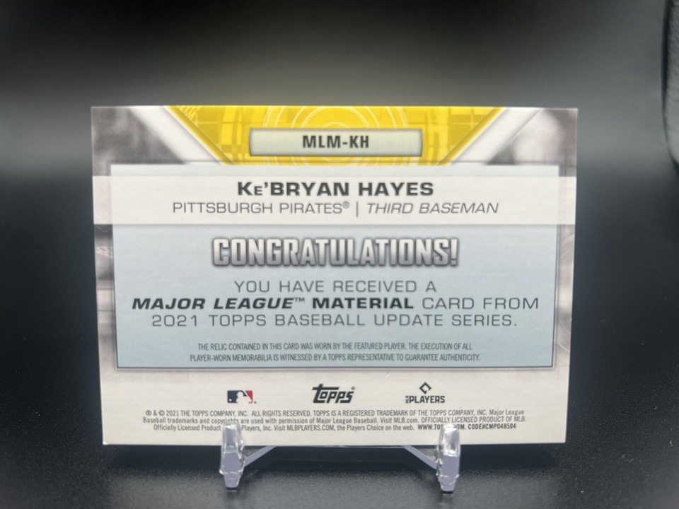 2021 Topps BASEBALL CARD Materials Series 2 KE'BRYAN HAYES RC Rookie ...