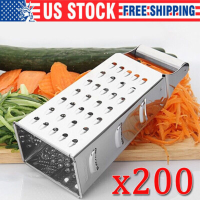 Kitchen Stainless Steel 4-Sided Box Food Grater Vegetable Cheese Slicer ...