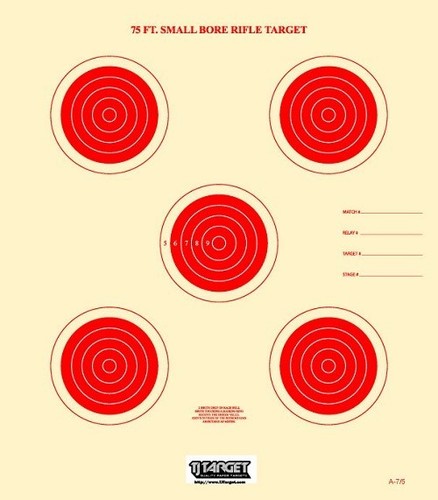 A-7/5 NRA Official 75 Foot Smallbore targets (red) (100) Tag board | eBay