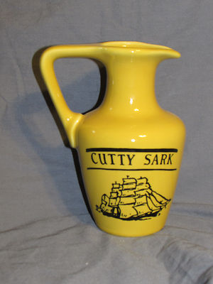 Cutty Sark Scots Whiskey Vintage 6.5" Yellow ceramic Bar Pitcher ...