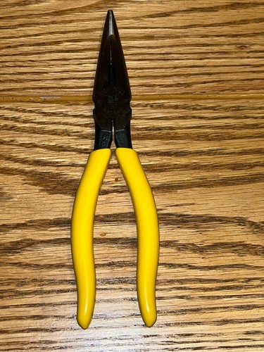 Klein Tools D203-8, Yellow 8" Inch - Side-Cutting Long Nose Pliers ...