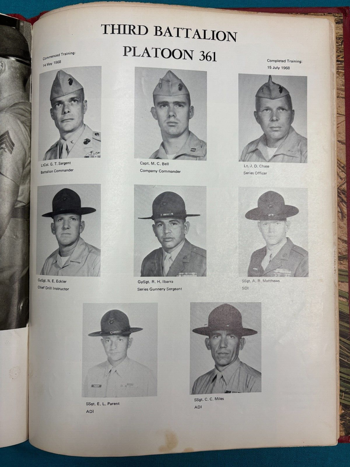 1968 Marine Corps Recruit Depot Year Book Parris Island Platoon 361 ...