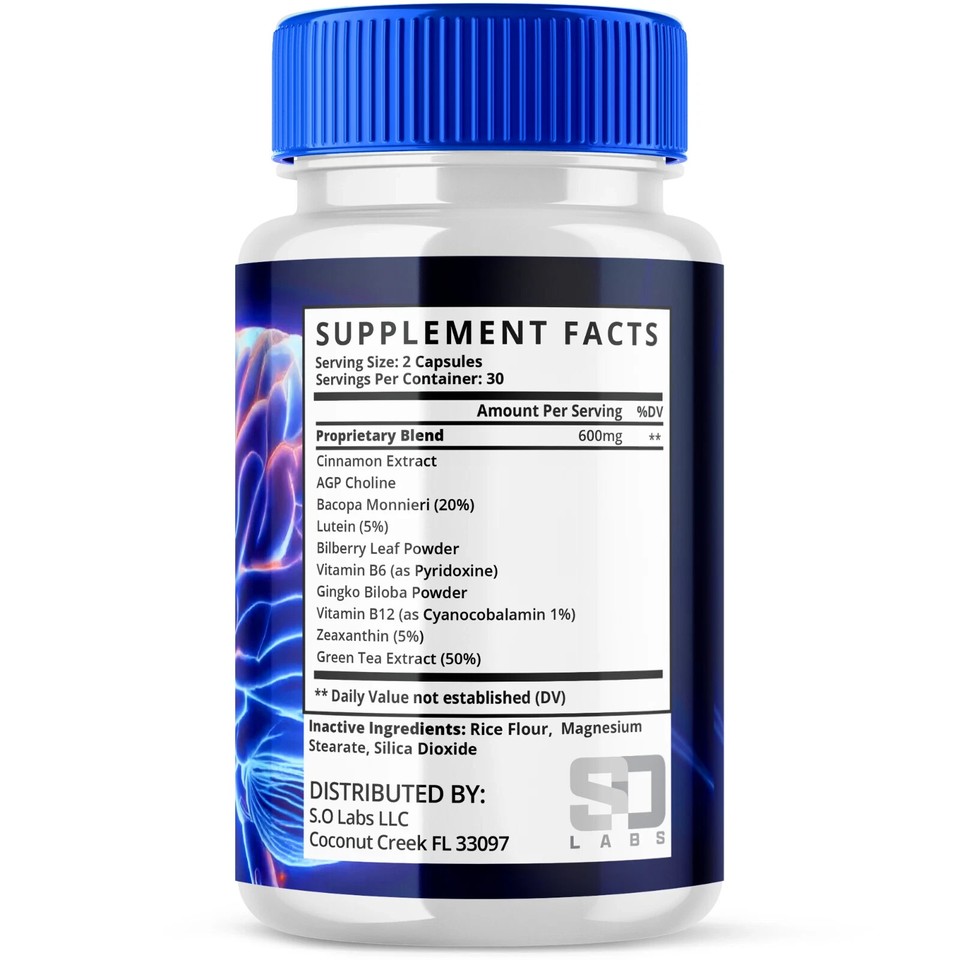 Memory Lift Brain Maximum Support Supplement Pills Advanced Formula 60 ...