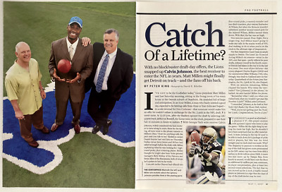 Calvin Johnson Detroit Lions NFL Marinelli & Matt Millen 2007 Magazine ...