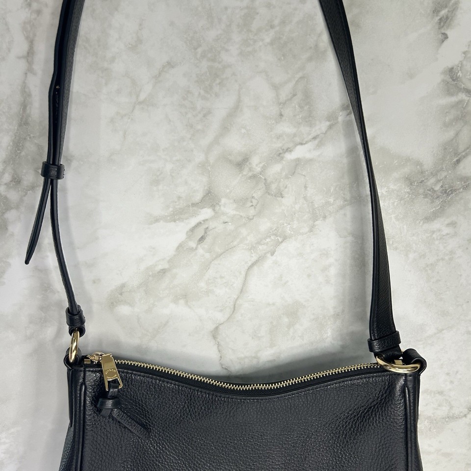 Coach Ellie File Bag Black Pebble Leather Purse Crossbody Bag C1648 | eBay